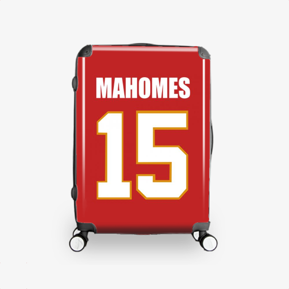 KC Number 15 Patrick Mahomes, Kansas City Chiefs Hardside Luggage