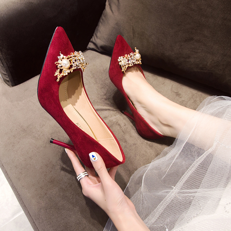 2020 New 9cm High Heel Shoes Red Party Shoes Women Shoes