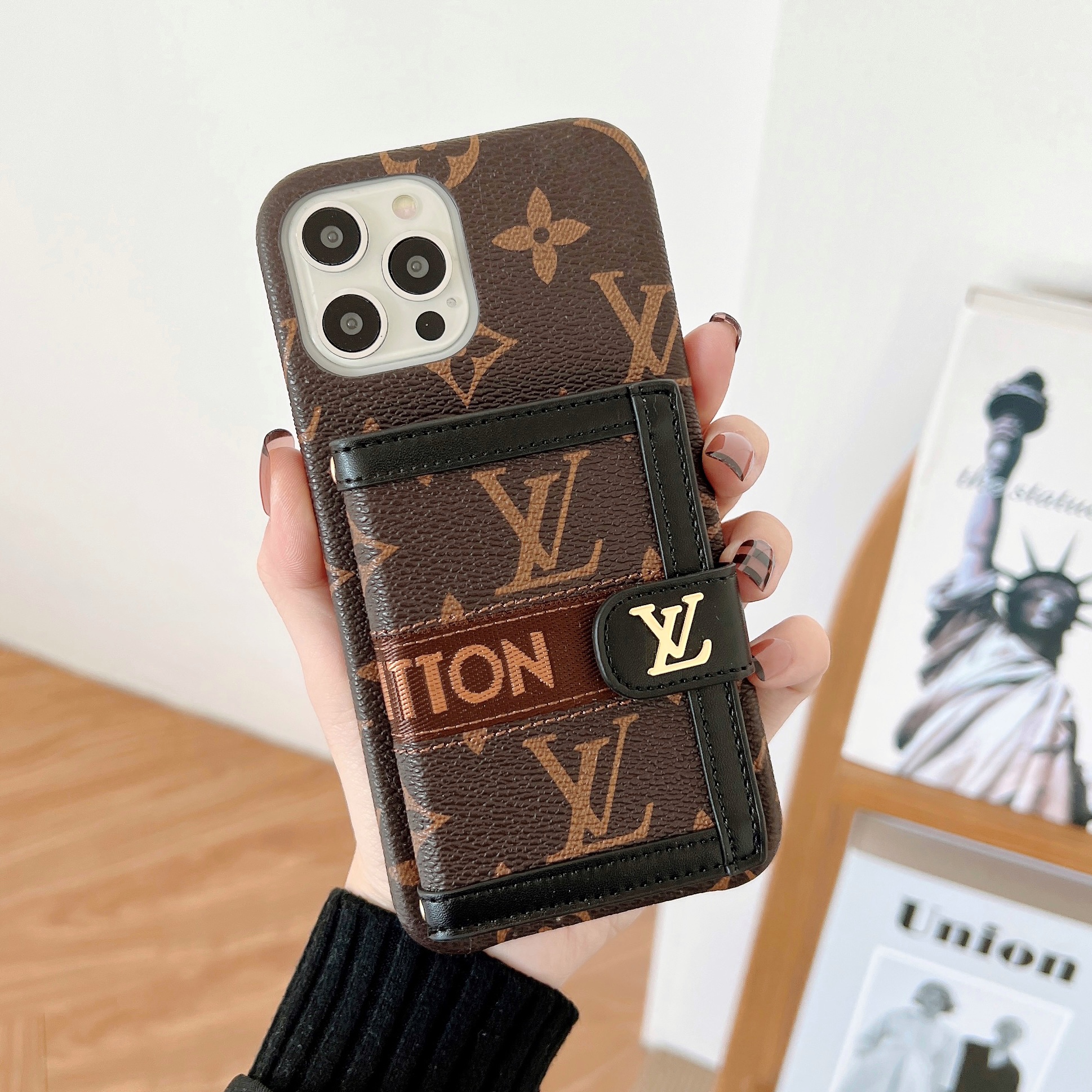 Luxury Monogram Canvas iPhone Samsung Phone Wallet Case