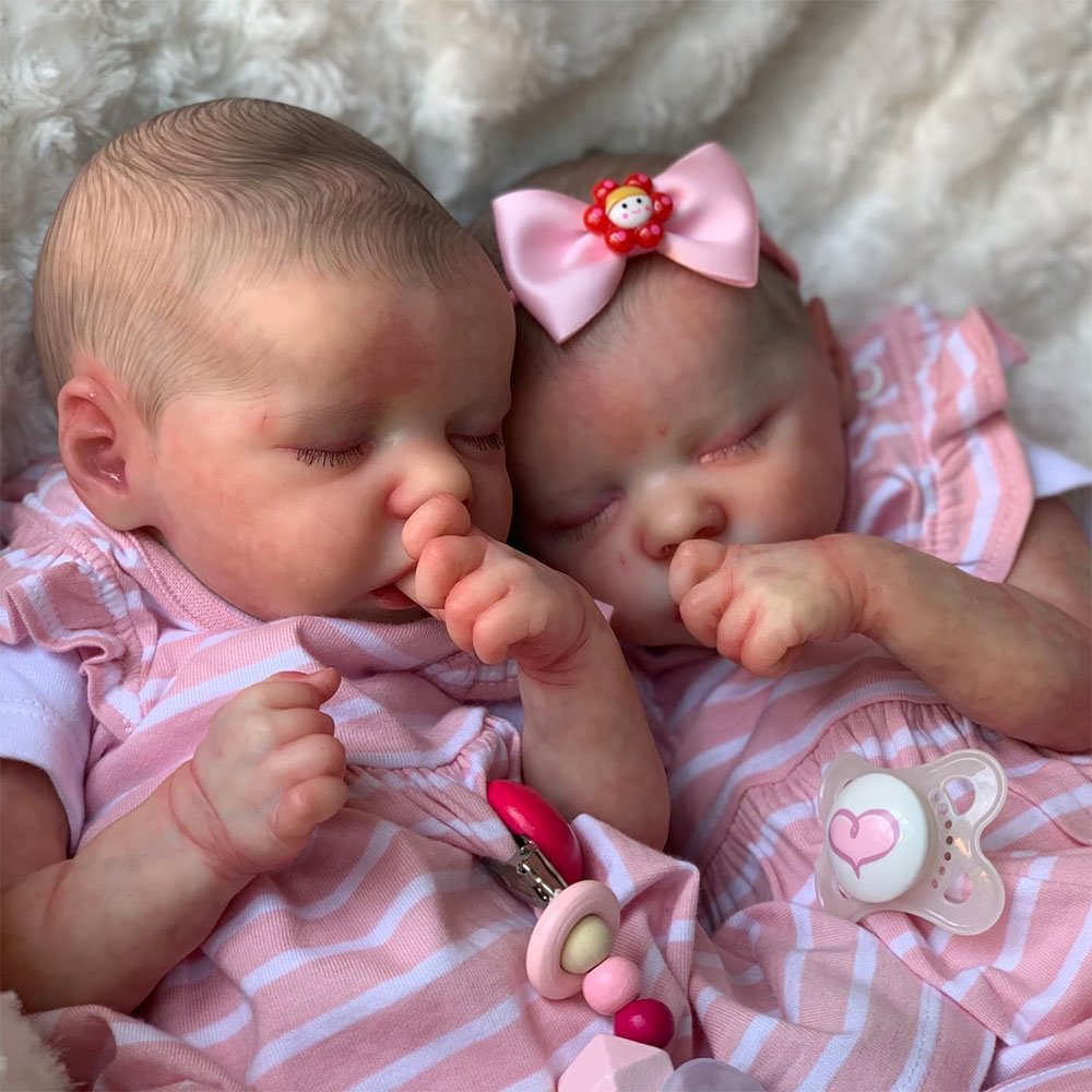[New Series!]12'' Soft Silicone Body Reborn Sleeping Baby Twins Sisters ...