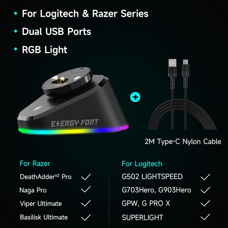 Mouse Wireless Charger for Logitech G Pro X Superlight G502 lightspeed ...