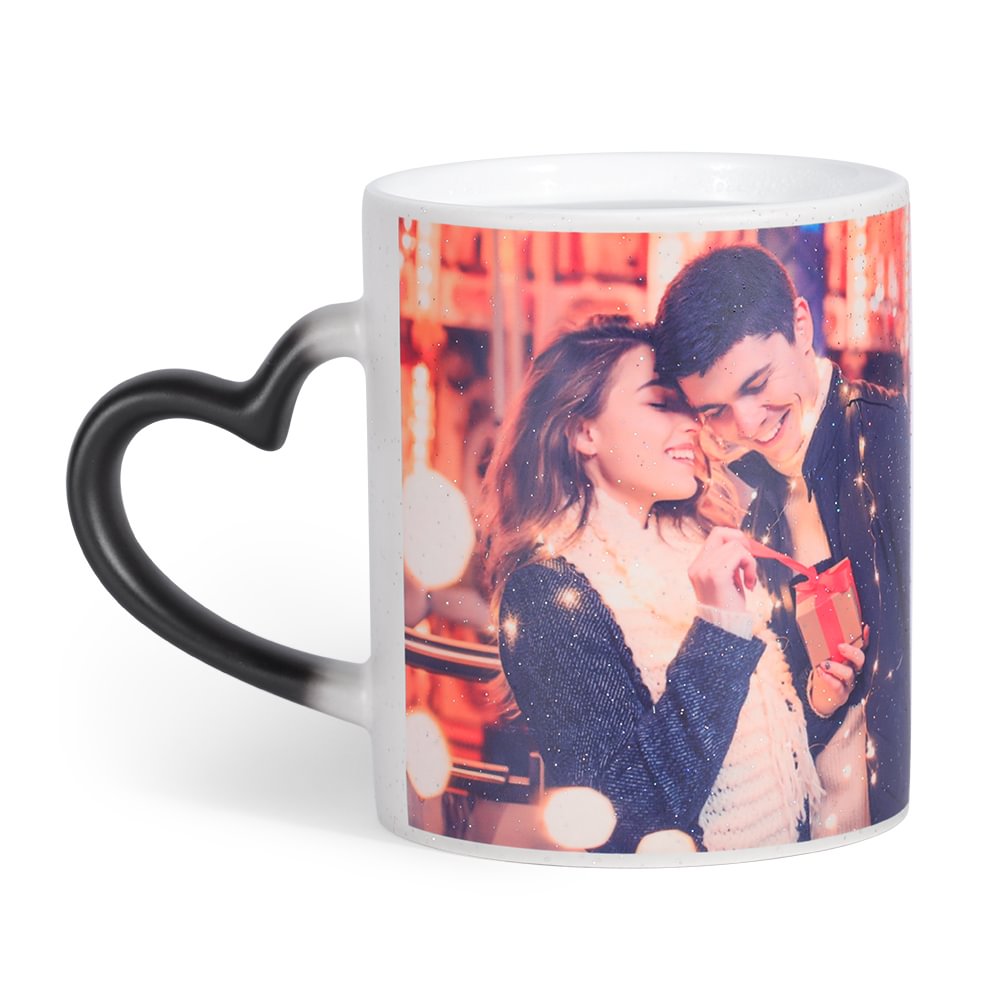 Personalised Magic Color Change Mug Heart Custom Photo Cup