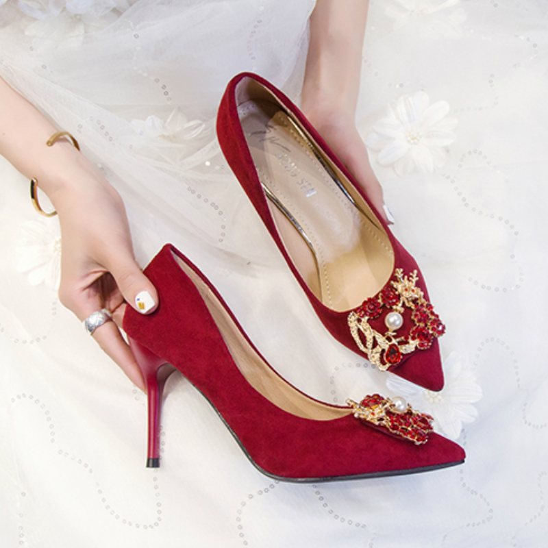 2020 New 9cm High Heel Shoes Red Party Shoes Women Shoes