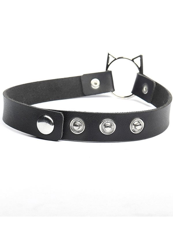 Punk Fashion PU Cat Decoration Gothic Choker