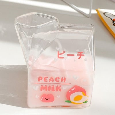 Kawaii Milk Square Glass Cup (380ml)