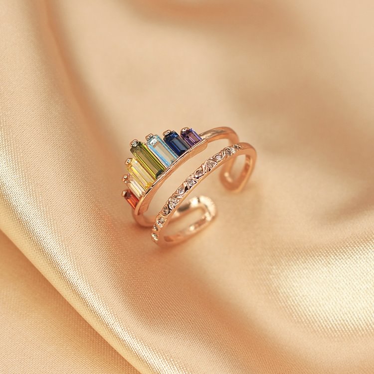 Double Band Rainbow Ring Gifts for Her