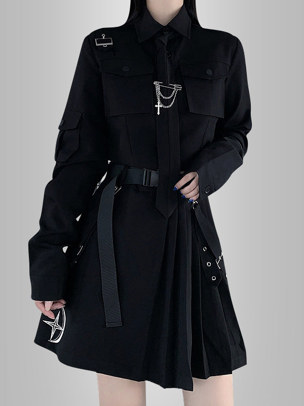 Punk Uniform Top Skirt Set