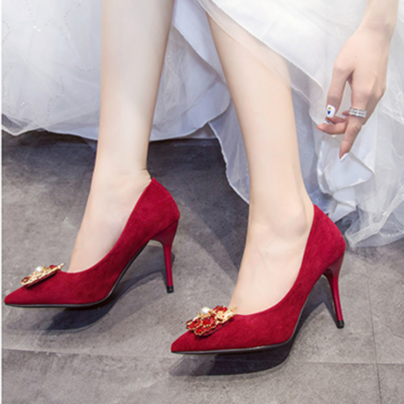 2020 New 9cm High Heel Shoes Red Party Shoes Women Shoes