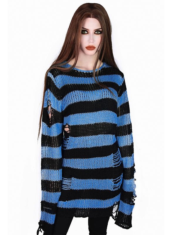 Punk Gothic Striped Sweaters